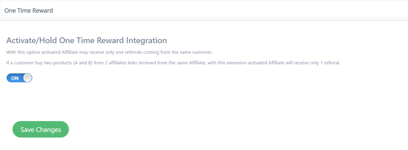 One Time Reward - Ultimate Affiliate Pro